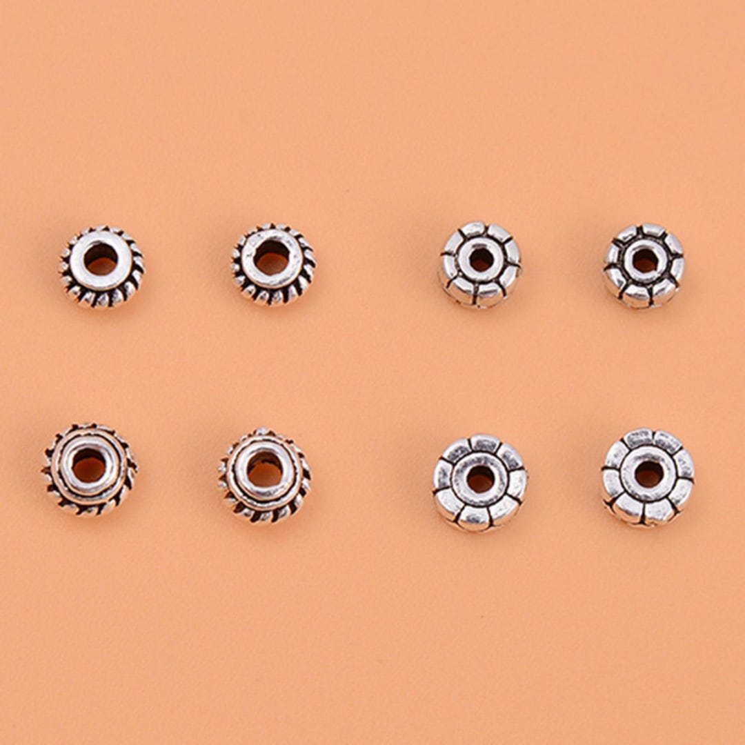 Sterling Silver Pumpkin Beads, Corrugated Lantern Spacer Bead (5mm 5 ...