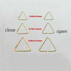 14K Gold Filled Open Triangle Jump Rings , Gold Filled Closed Triangle ...
