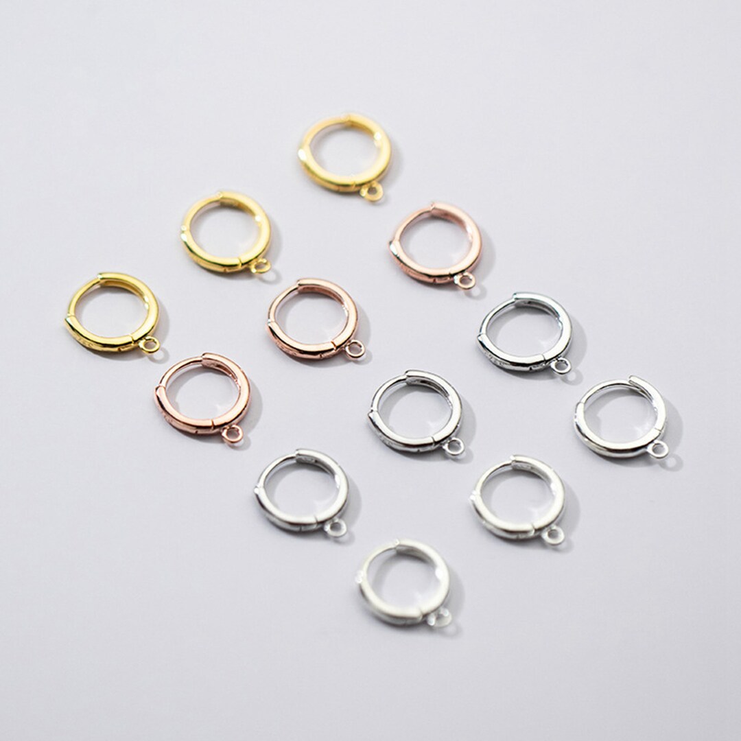 Sterling Silver Round Earring Hoops With Loops, 925 Silver Hoop Earring ...