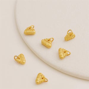 18K Matte Gold Plated Longevity Lock Charm Pendant, Lock Bracelet ...