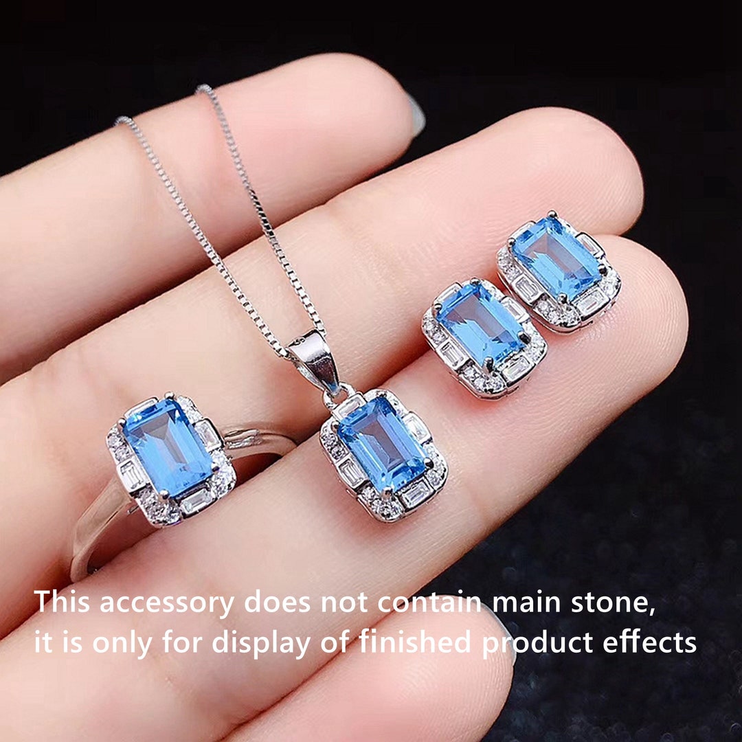 Sterling Silver Rectangle Ring Setting, Rectangle Ring Head, Silver ...