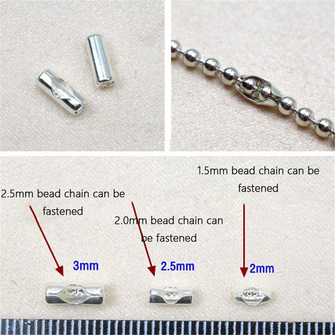 Sterling Silver Ball Chain Connector S925 Silver Ball Chain - Etsy