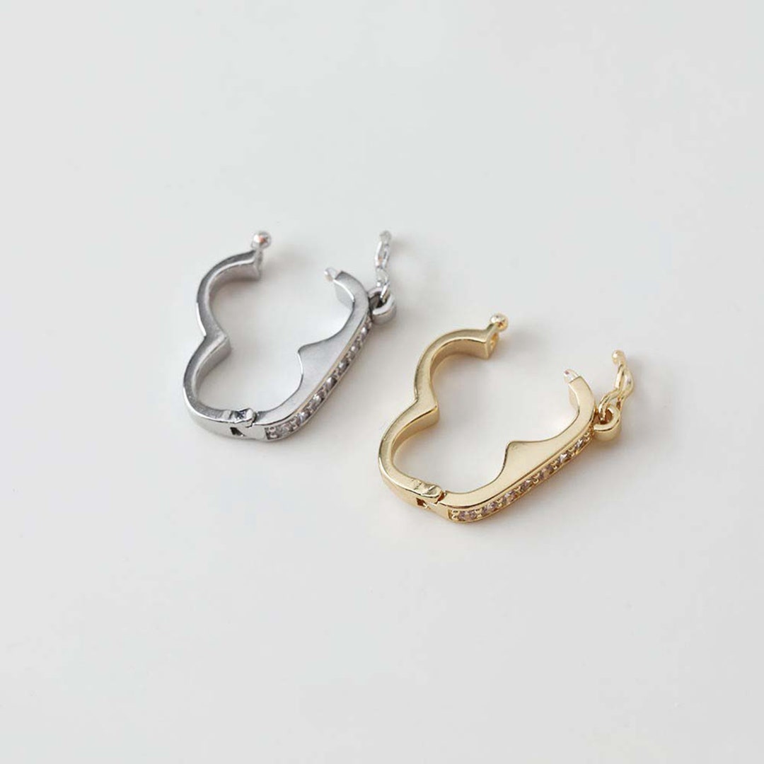 14K Gold Plated Shortener Enhancer Clasp for Pearl Bracelet Necklace ...