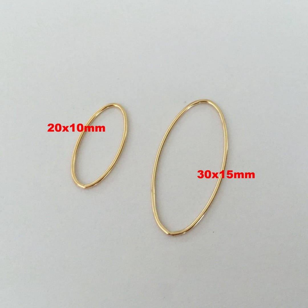 14K Gold Filled Closed Oval Jump Rings , Gold Filled Closed Oval Jump ...