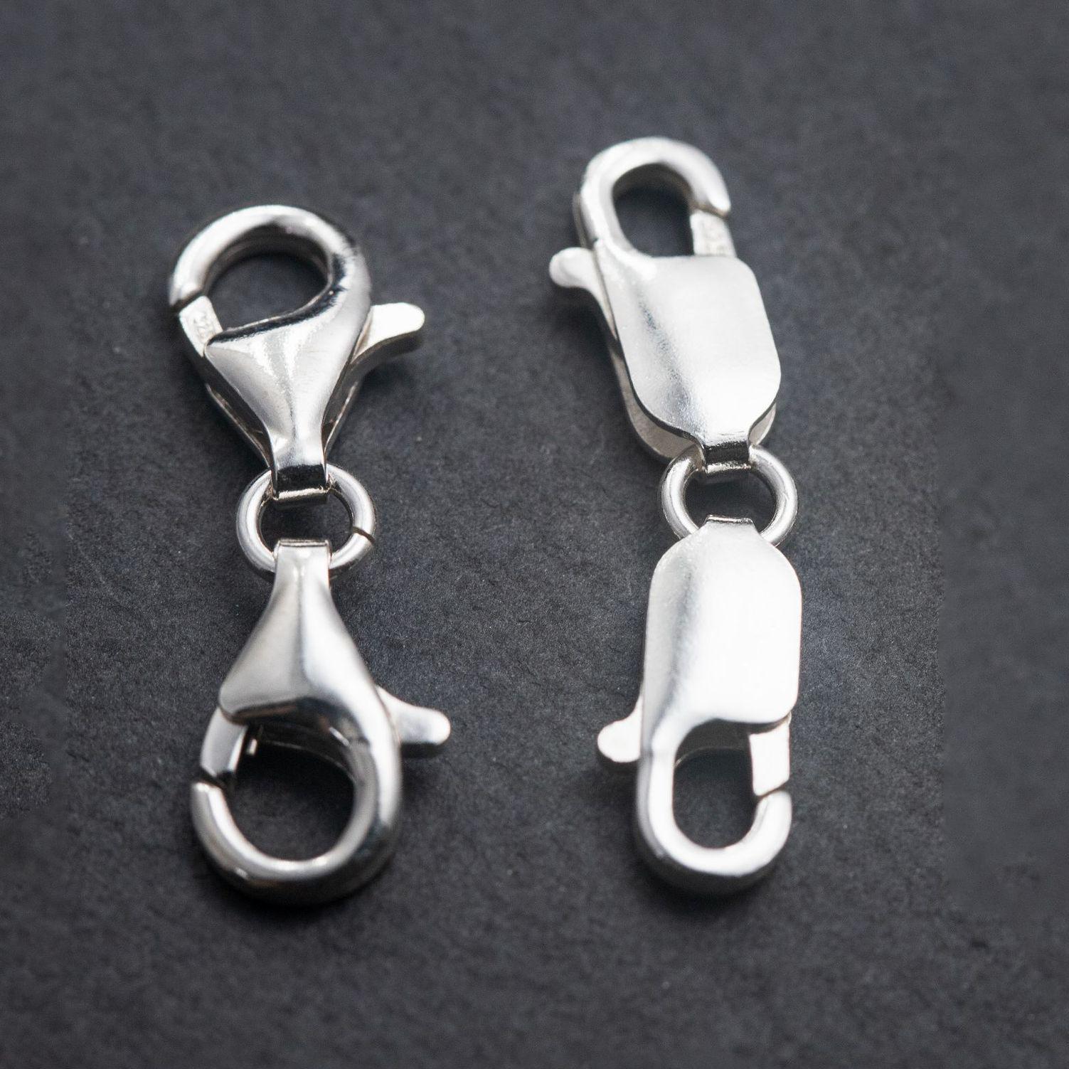 Sterling Silver Double Lobster Clasps, S925 Silver Trigger Claw Clasps ...