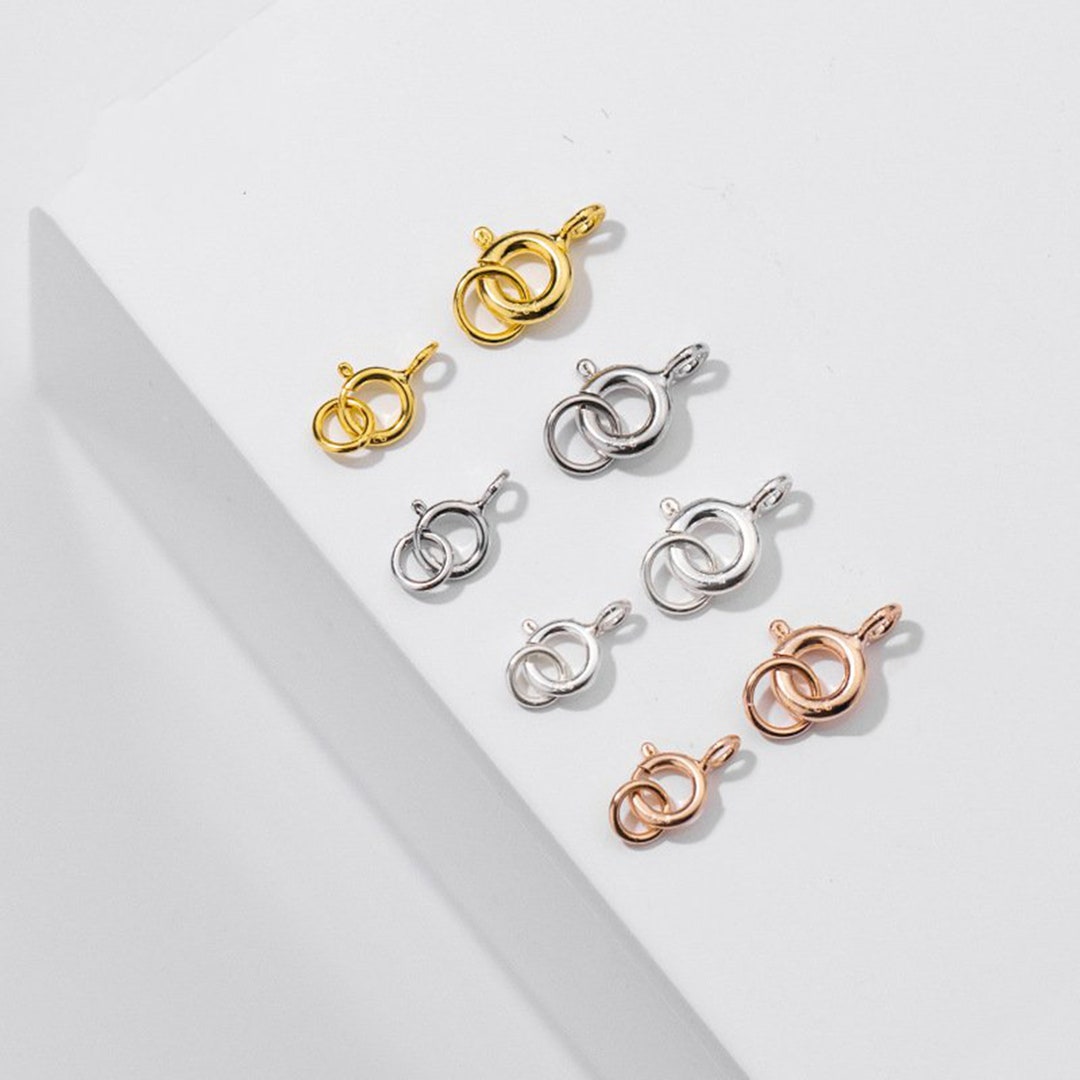 20/100pcs Sterling Silver Spring Rings, 925 Sterling Silver Spring Ring ...