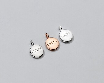 40 Sterling Silver Heart Tag Charms Round Tag Charms 925 - Etsy