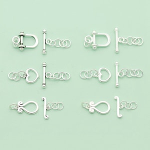 Sterling Silver Toggle Clasps, S925 Silver Toggle Clasp, Bracelet Clasp ...