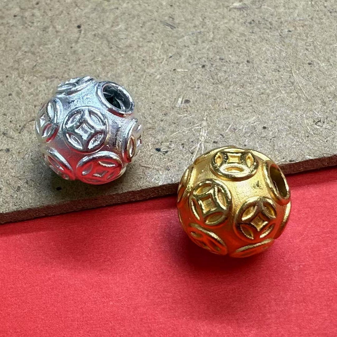999 Sterling Silver Coin Bead, Wealth, Success, Prosperity Charm - Etsy
