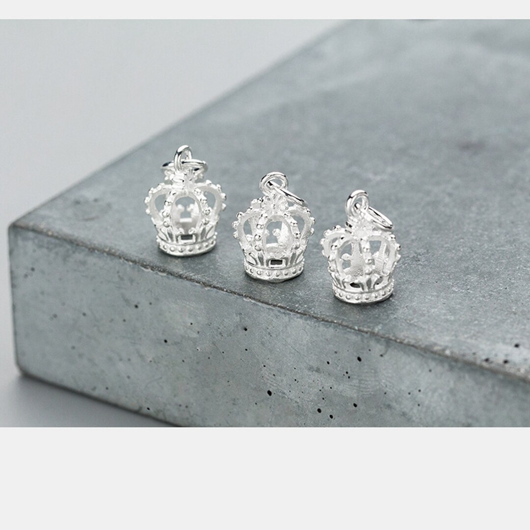 Sterling Silver Crown Charms, Royal Crown Charm, 925 Silver Small Crown ...