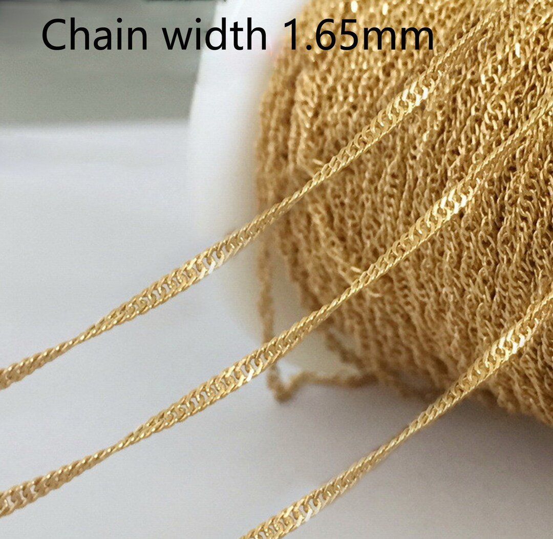 1 Meter 14K Gold Filled Water Ripple Cable Chain, Gold Filled Singapore ...