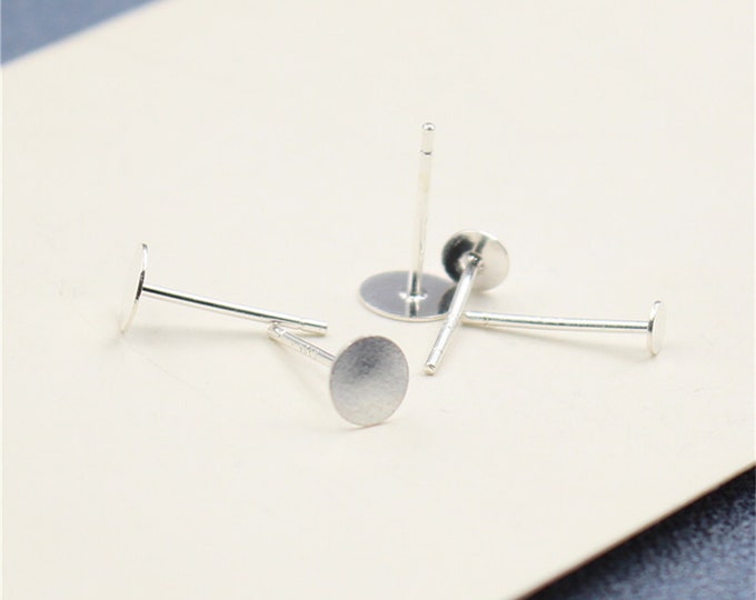 20 Pairs Sterling Silver Earring Posts W/ Flat Back 1.5mm 2mm 3mm 4mm ...