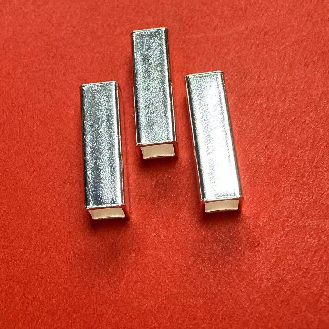 Sterling Silver Rectangle Tube Beads, Plain Tube Bead, Straight Cut ...