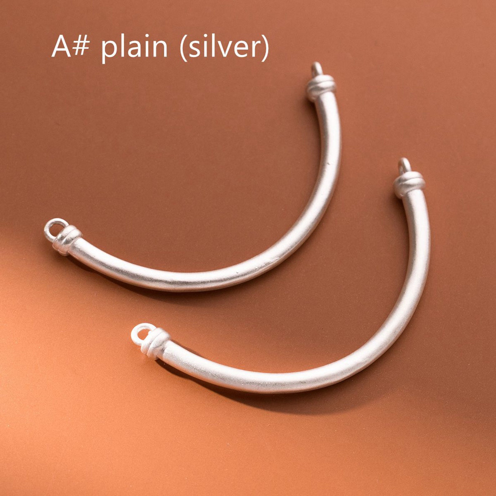 Sterling Silver Smooth Curve Tube Connector Charm, Silver Large Curve ...