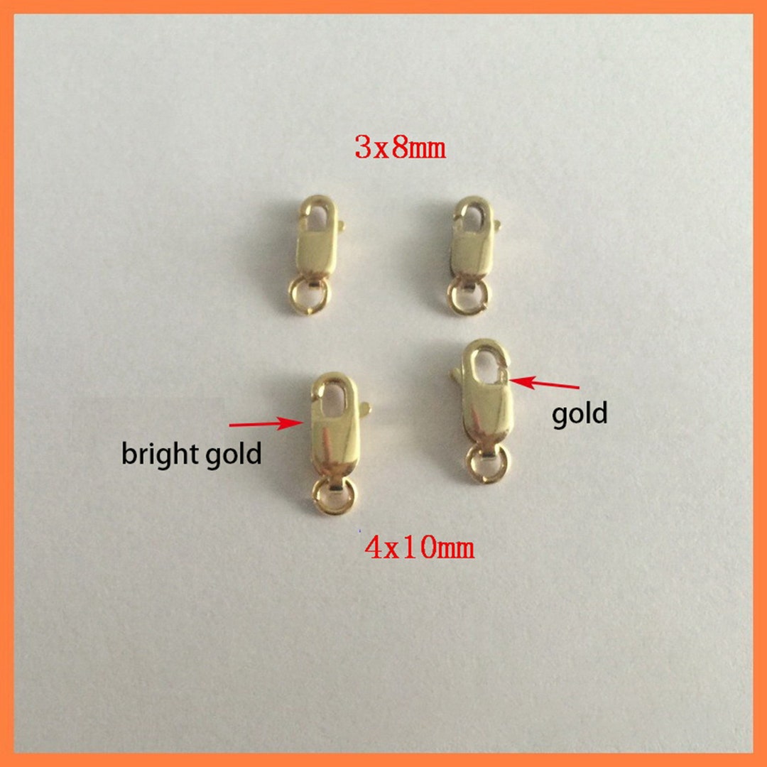 14K Gold Filled Rectangle Trigger Clasps With Opened Jump Ring, Gold ...