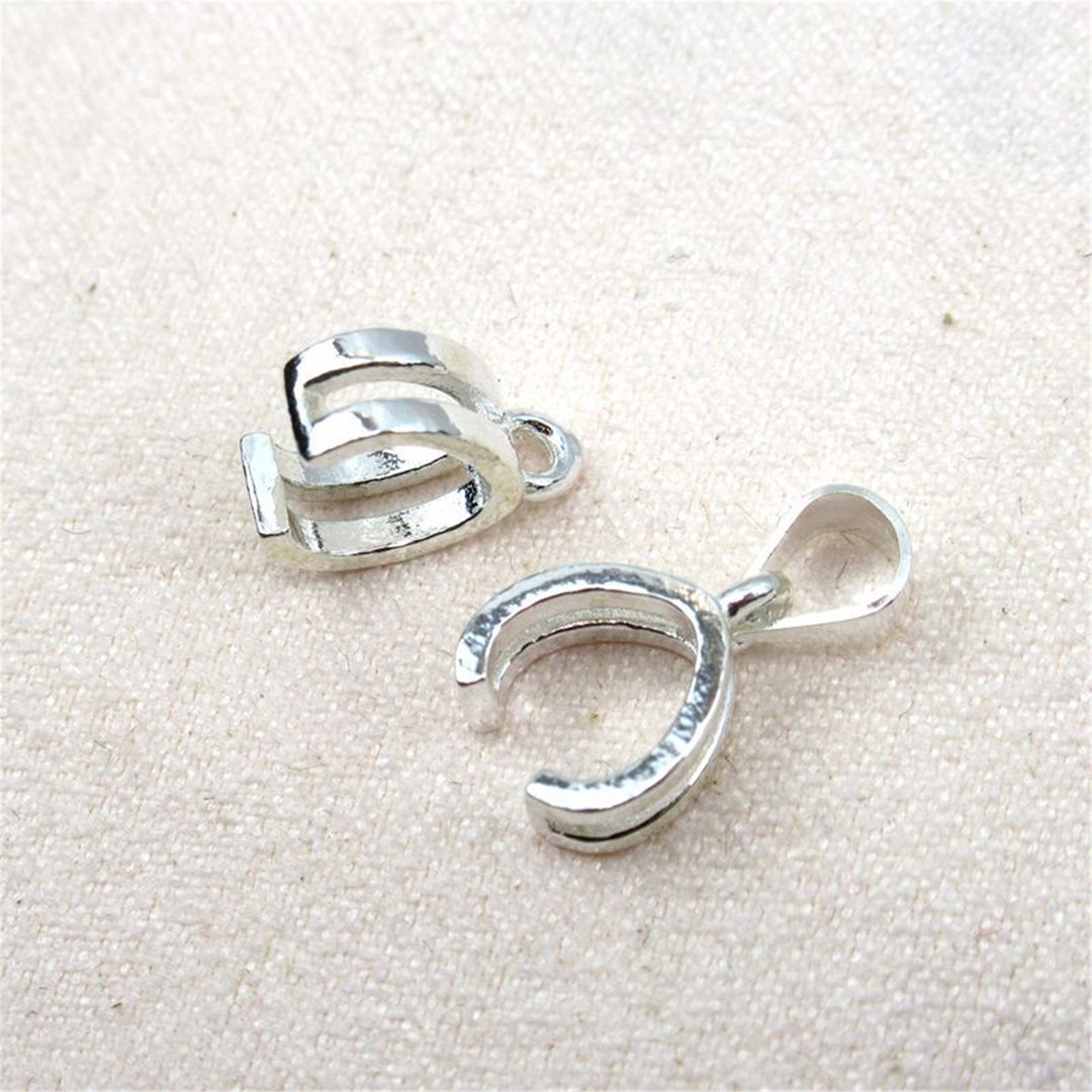 Sterling Silver Pinch Bails, S925 Silver Pinch Bail, Pendant Bail ...
