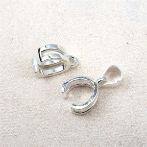 Sterling Silver Pinch Bails, S925 Silver Pinch Bail, Pendant Bail Jewelry Making Supplies ...