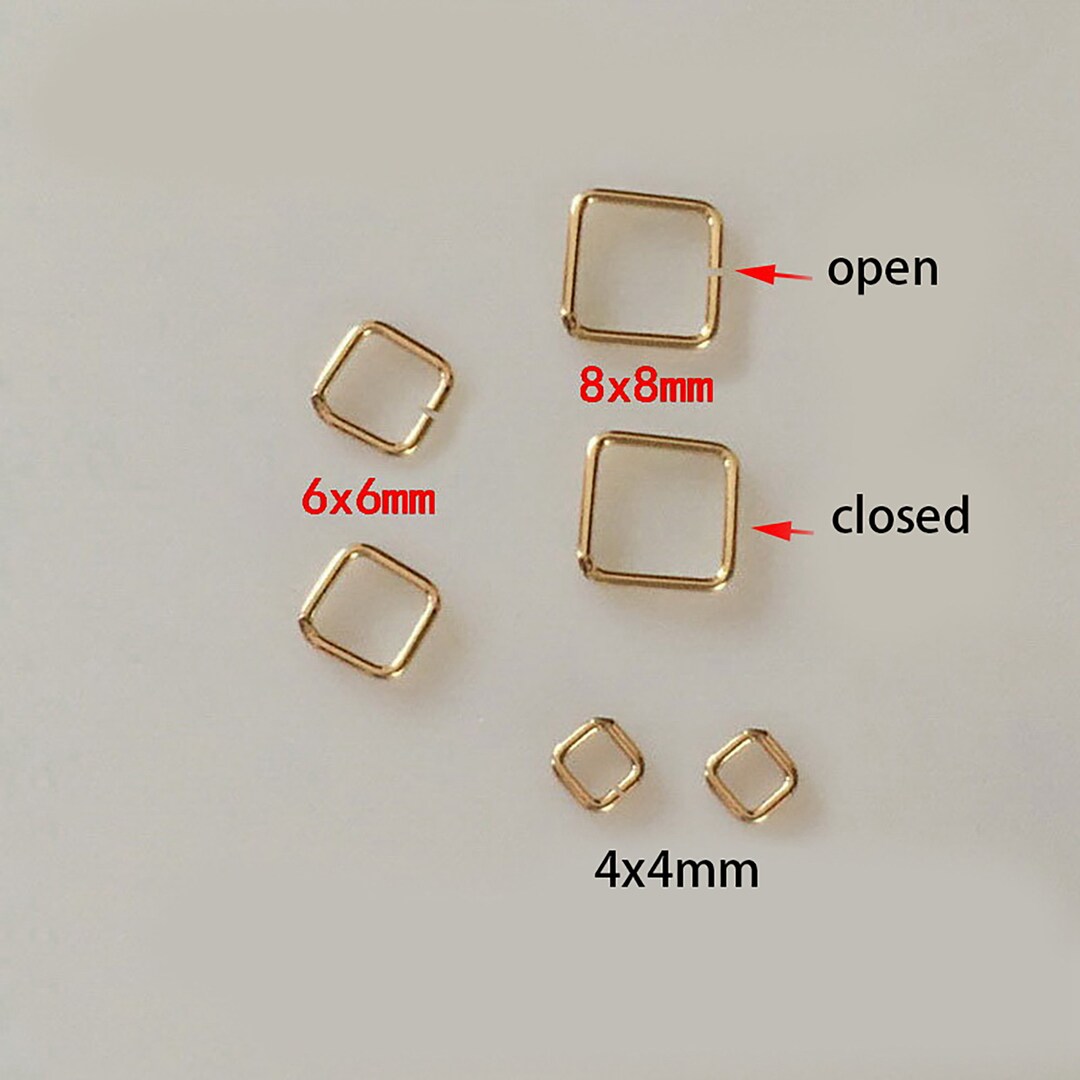 14K Gold Filled Closed Square Jump Rings , Gold Filled Closed Square ...