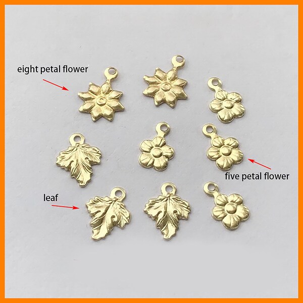 Gold Leaf Charm - Etsy