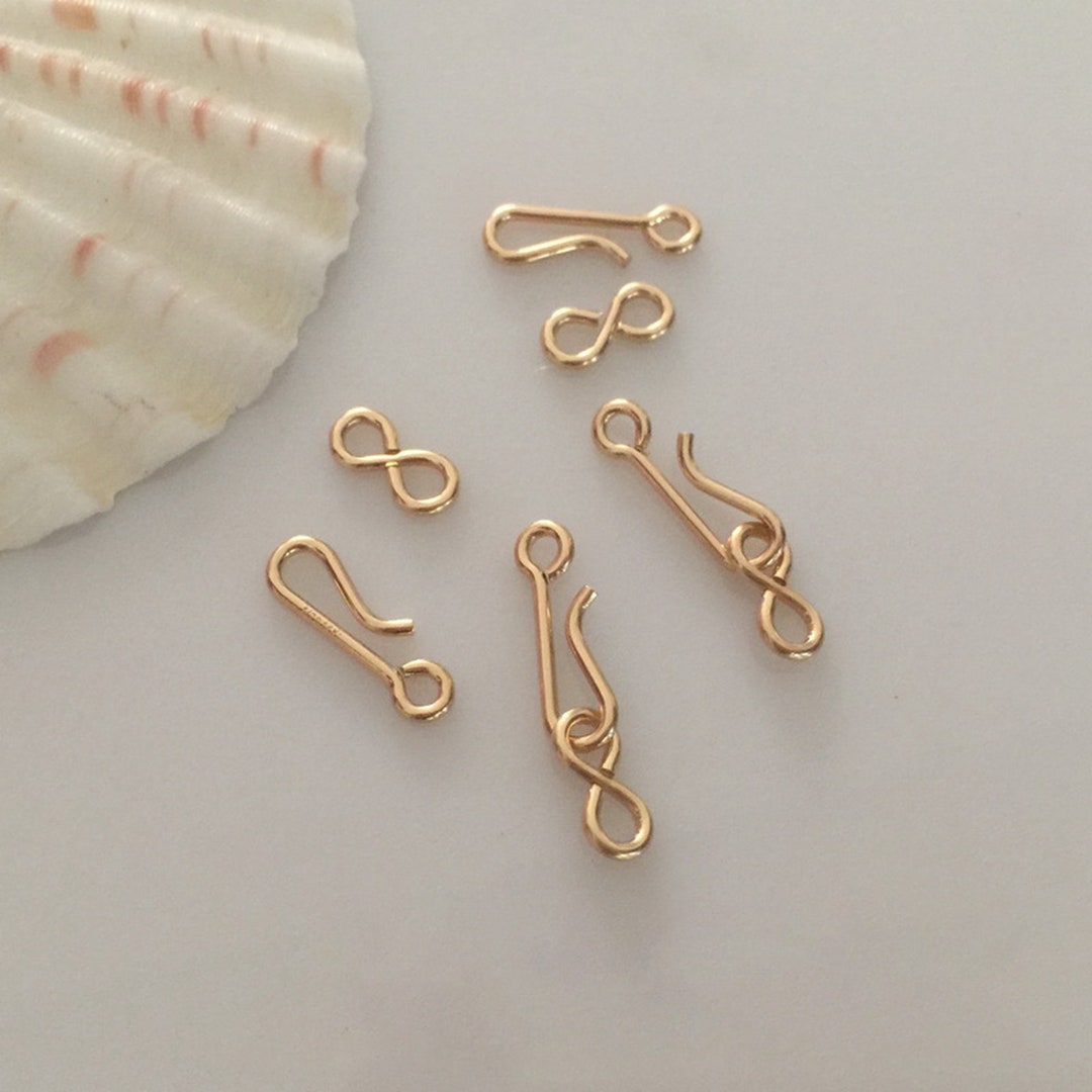 14K Gold Filled Infinity Fish Hook Connector Gold Filled - Etsy