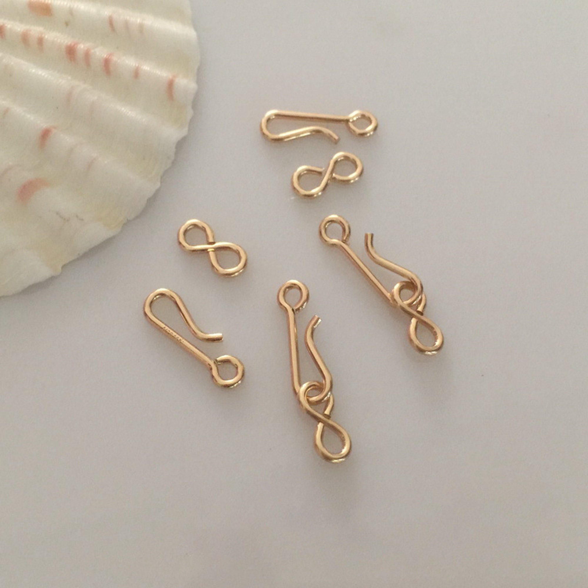 14K Gold Filled Infinity Fish Hook Connector Gold Filled - Etsy