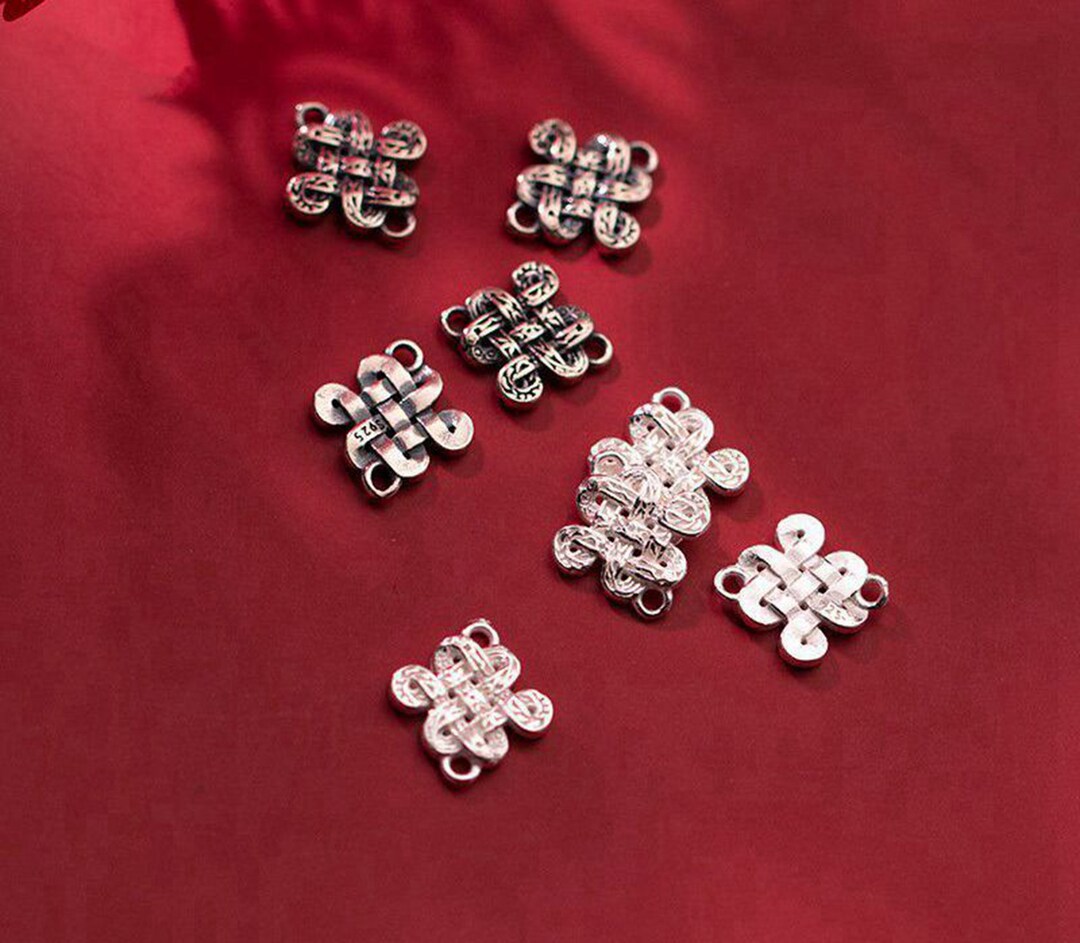 Sterling Silver Knot Connector Charms, 925 Silver Knot Charms, Bracelet ...
