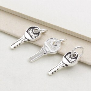 Sterling Silver Small Key Charms, 925 Silver Key Charm, Key Charms ...