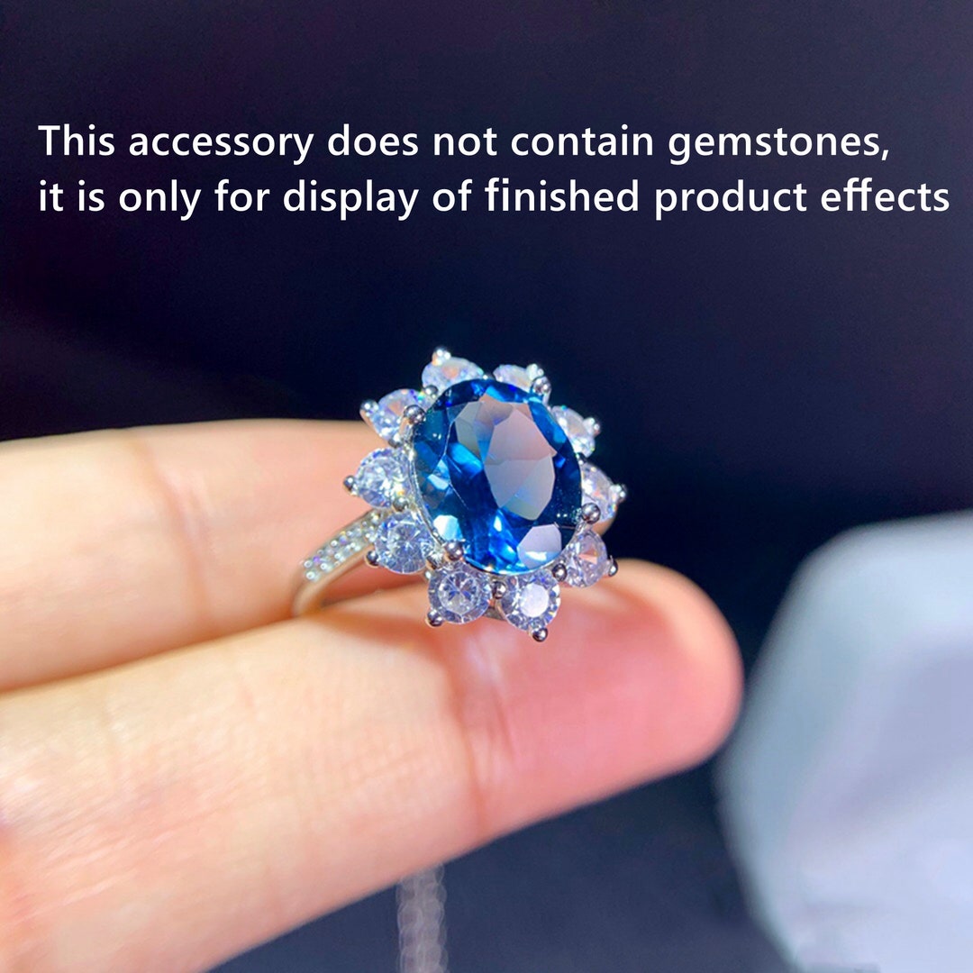 Sterling Silver Oval Ring Setting, Flower Ring Head, 925 Silver Ring ...