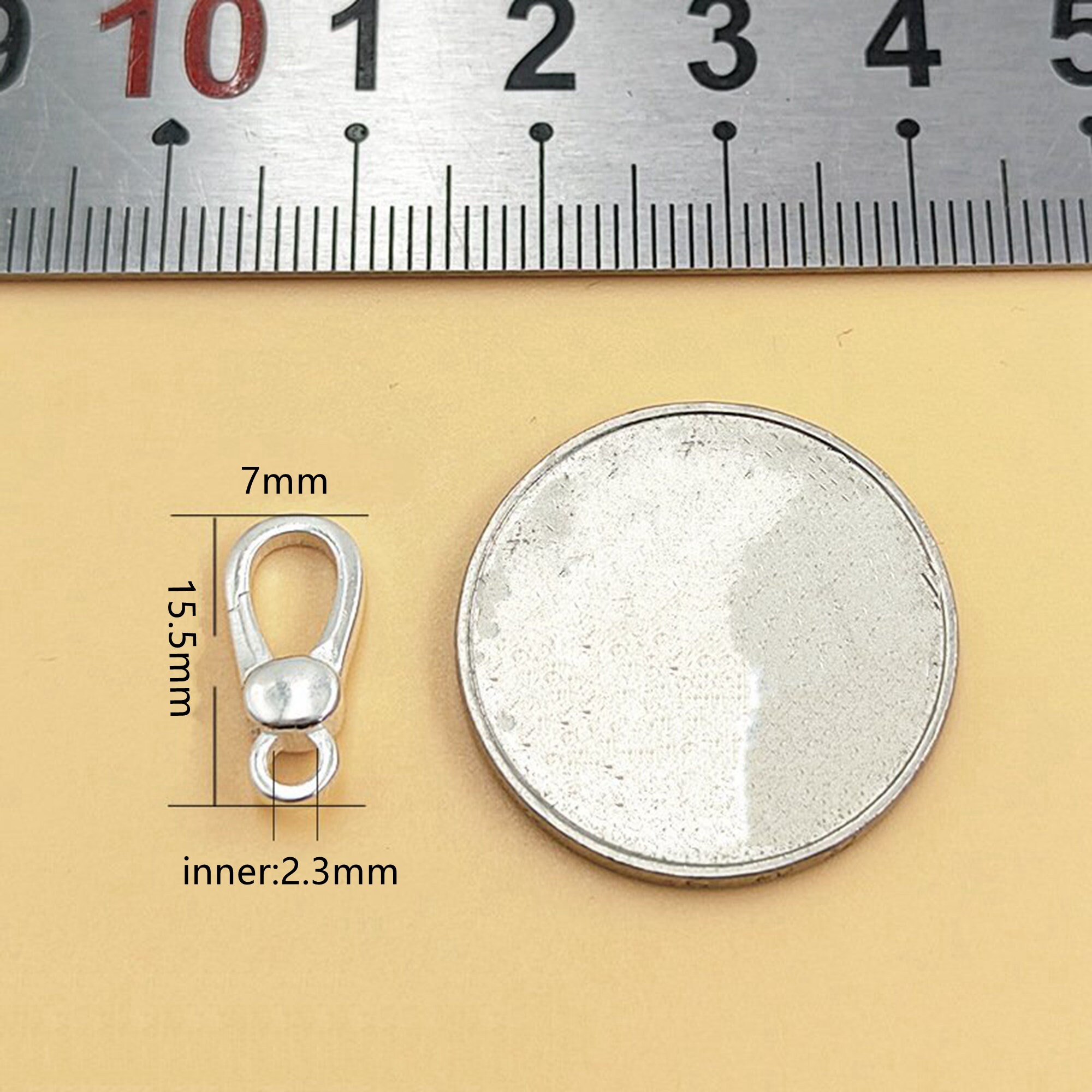 Sterling Silver Hinged Push Clasps, S925 Silver Oval Ring Clasp, Spring ...