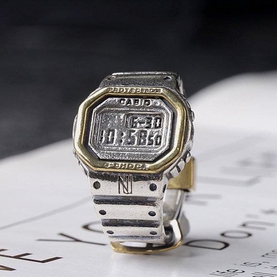 S925 Silver Watch Ring Silver Clock Time Ring for Jewelry - Etsy