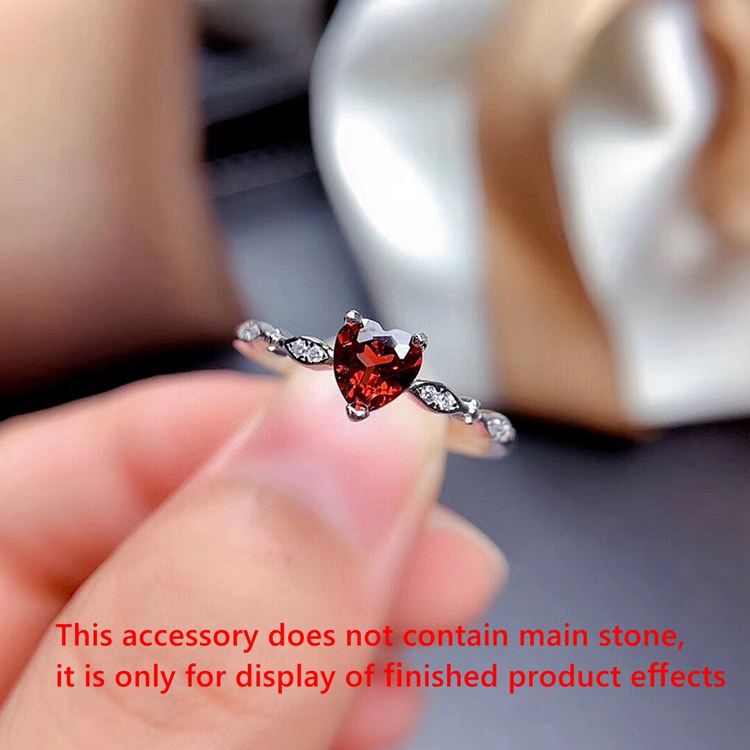 Sterling Silver Love Heart Ring Setting, Heart Ring Head, 925 Silver ...