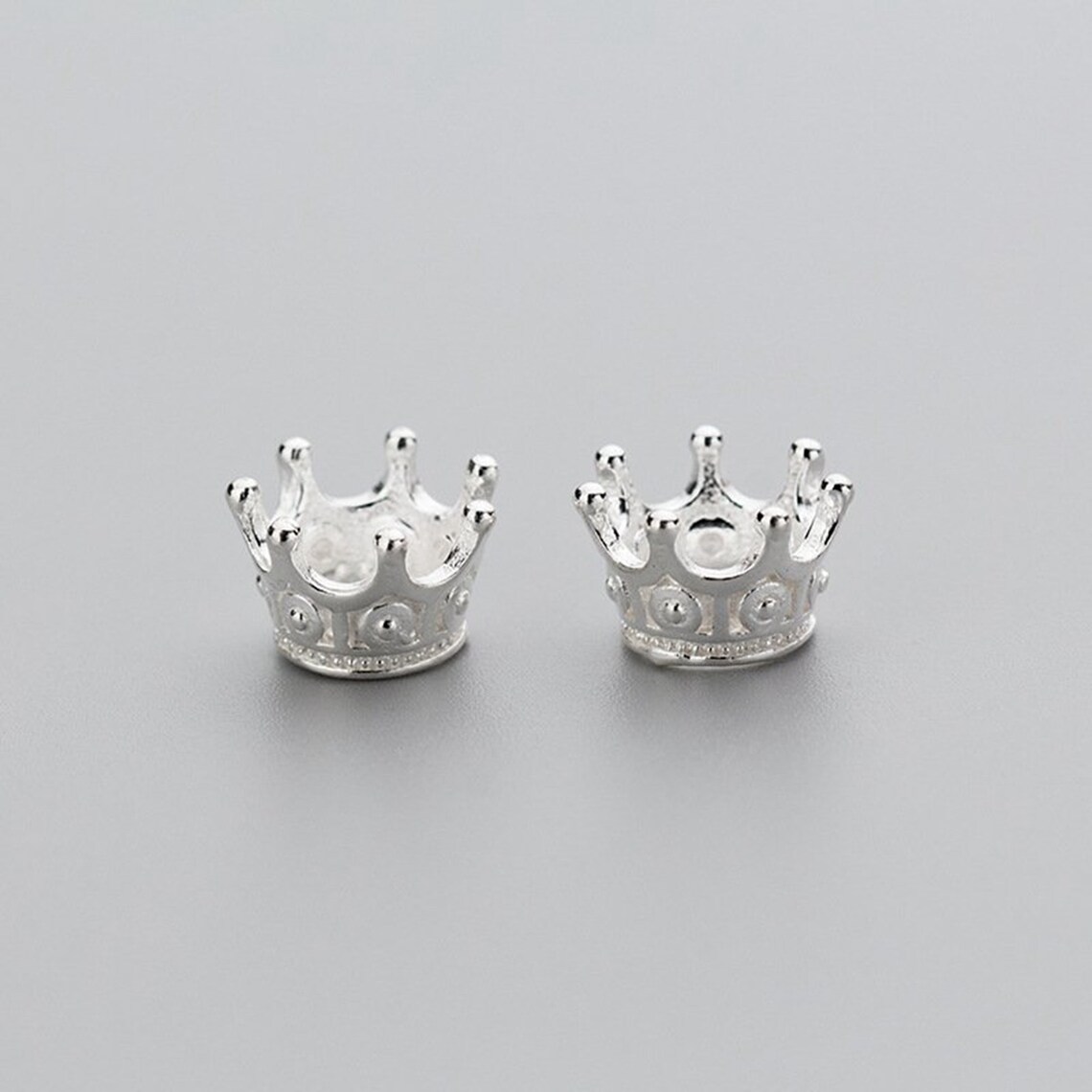 Sterling Silver Crown Bead, Queen Crown Beads, Necklace Bead, 925 ...