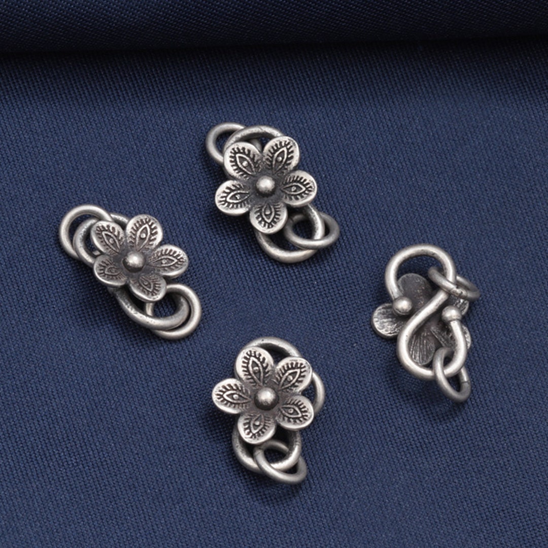 Sterling Silver Flower S Clasp, 925 Silver S Clasps W/ Double Rings ...