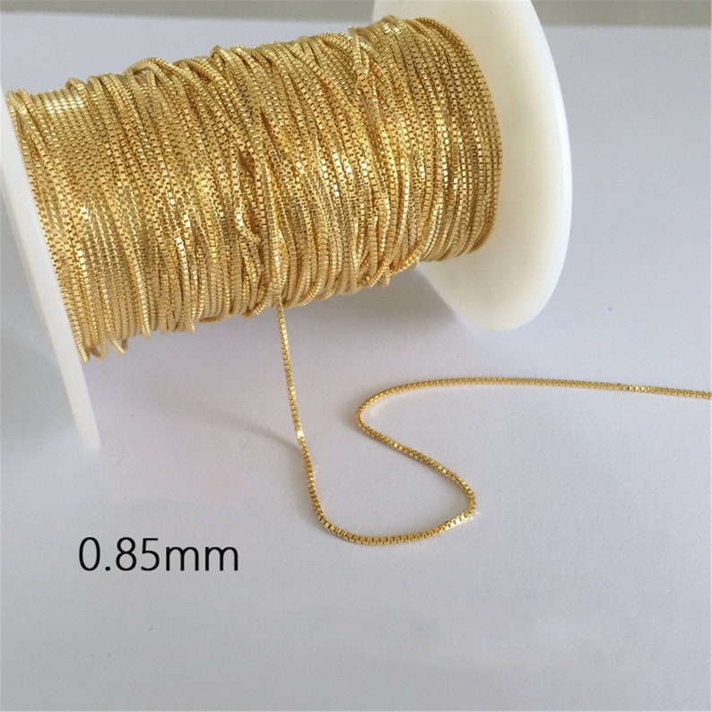 1 Meter 14K Gold Filled Box Chain Footage, Gold Filled Bulk Chains ...