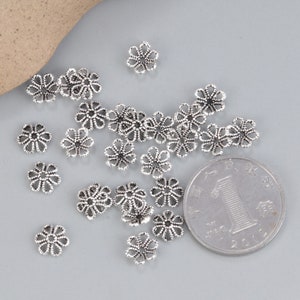 Sterling Silver Flower Bead Caps, 6mm Bead Caps, S925 Silver Floral ...