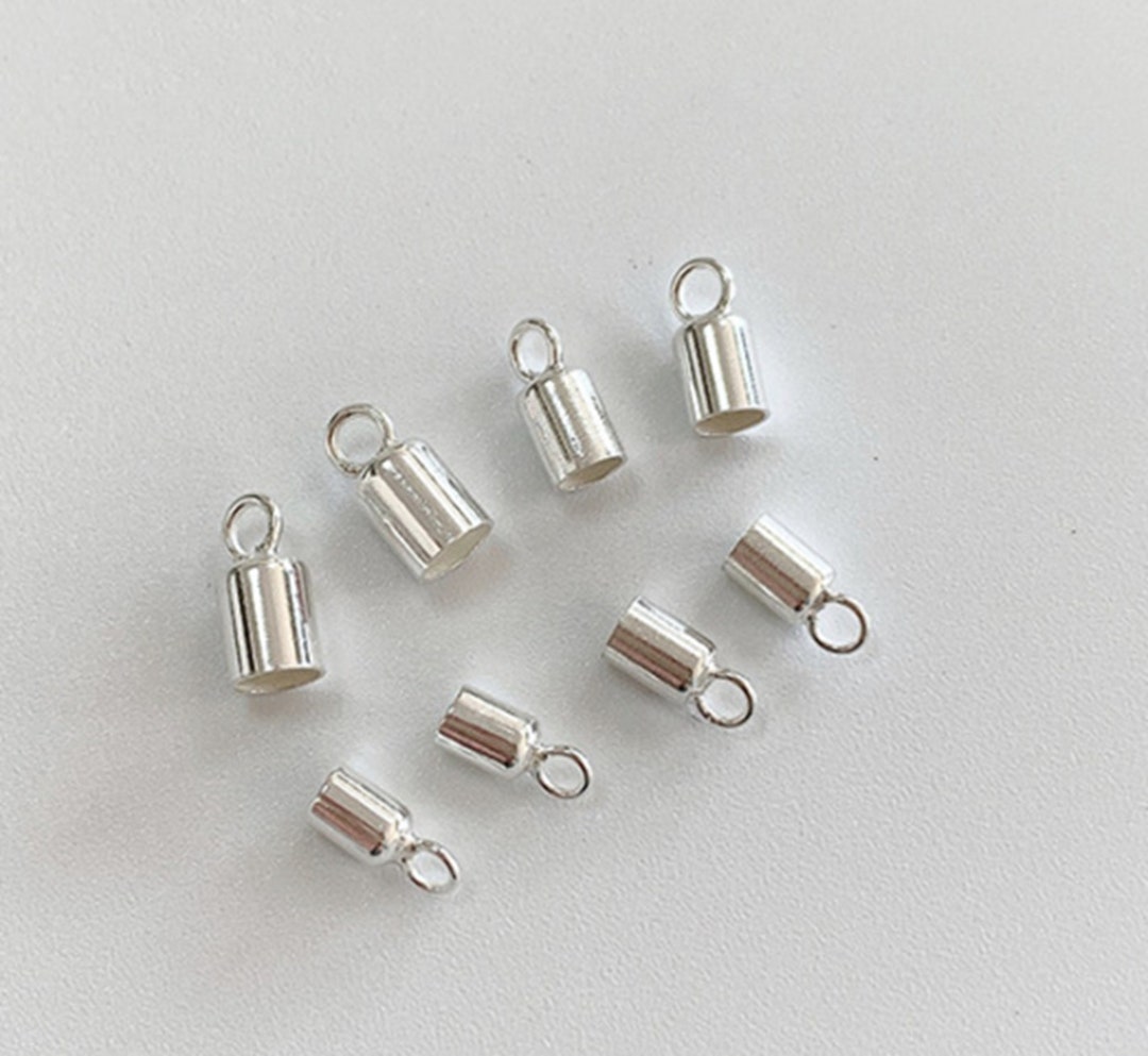 10pcs Sterling Silver Cord End Cap, 925 Silver Cord Ends, Bracelet ...