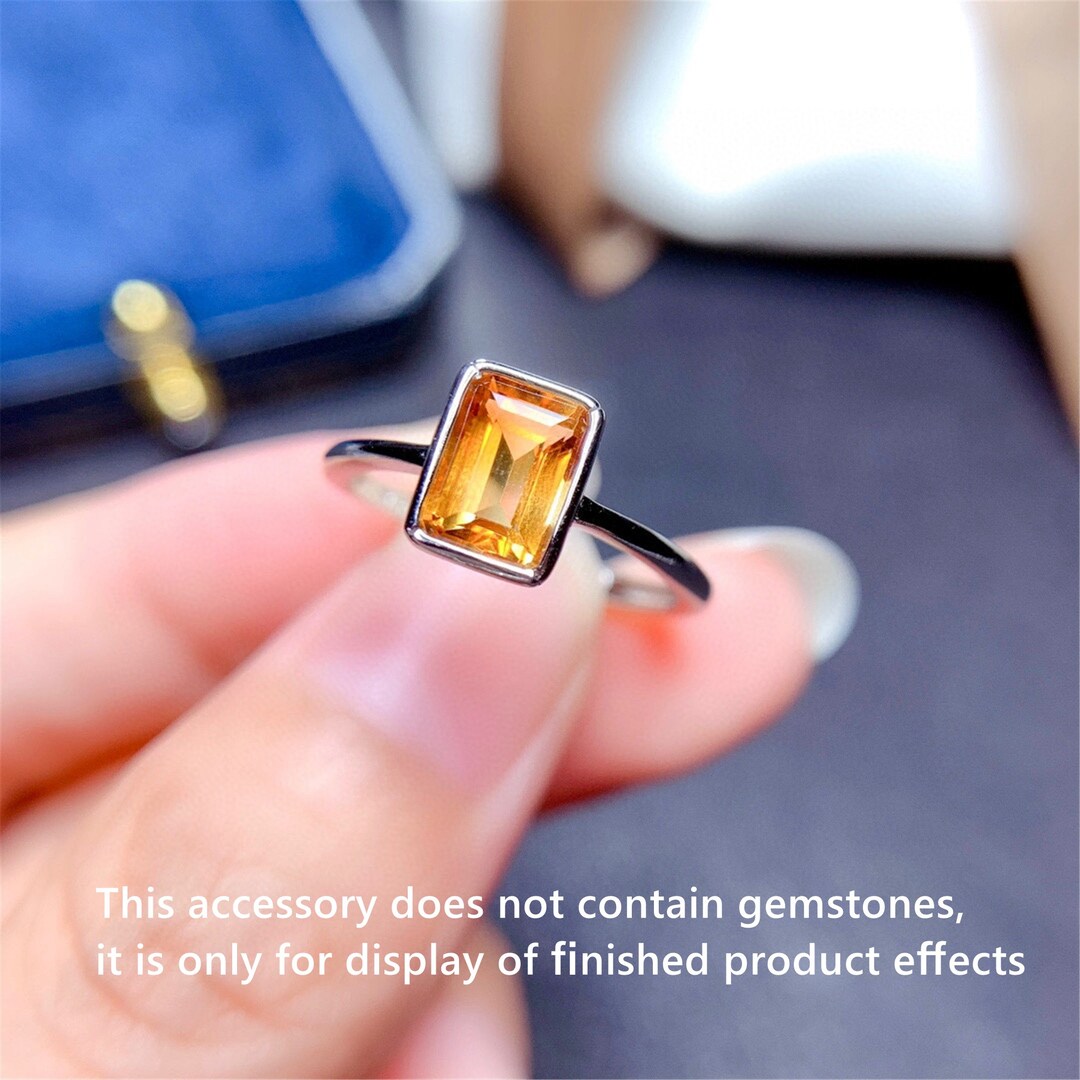 Sterling Silver Rectangle Ring Setting, Rectangle Ring Head, 925 Silver ...