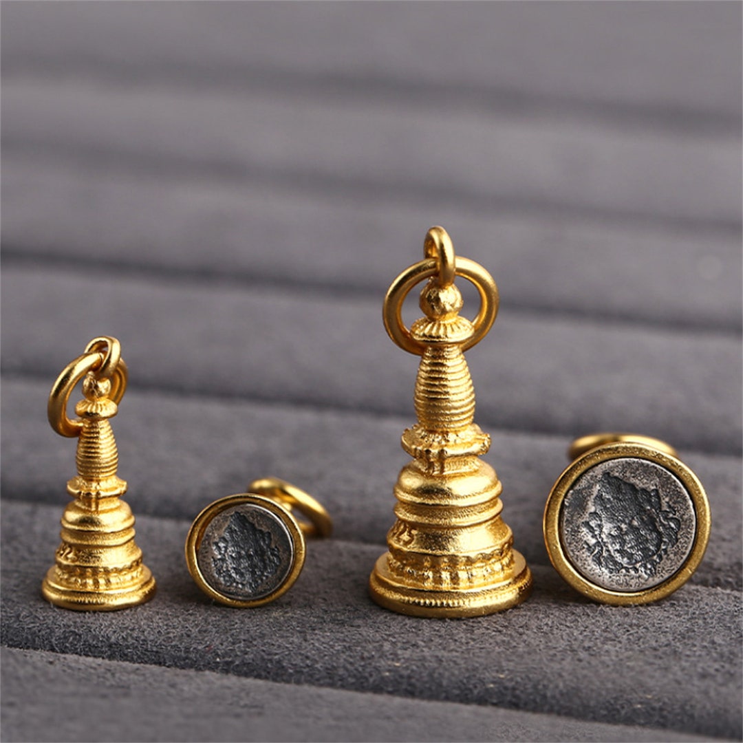 Sterling Silver Green Tara Stamp Charm, Amulet Seal Bracelet ...