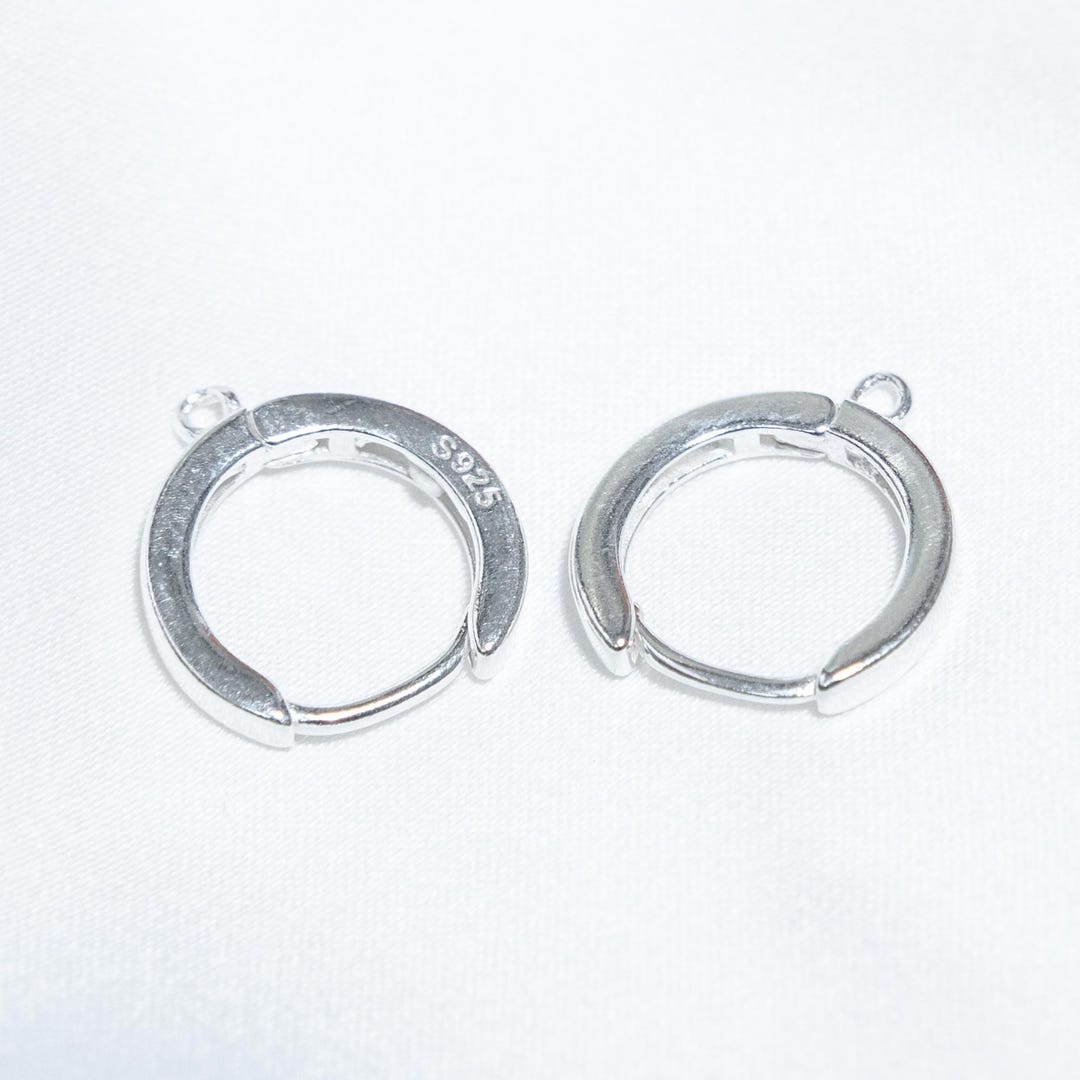 Sterling Silver Plain Earring Hoop, Round Hoop Earring With Closed Loop ...
