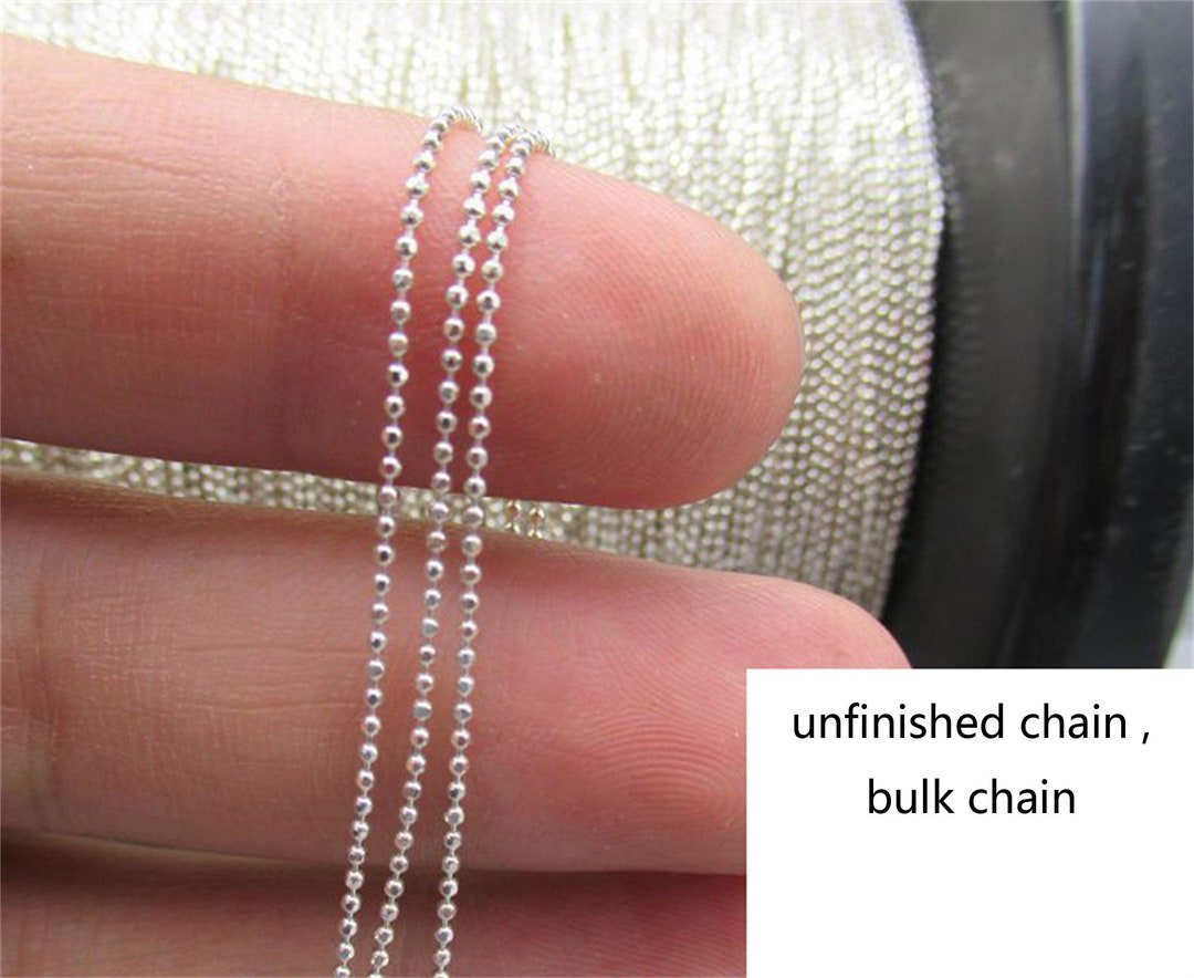 Sterling Silver Ball Bead Chain, Bulk Bead Chains, Unfinished Ball Bead ...