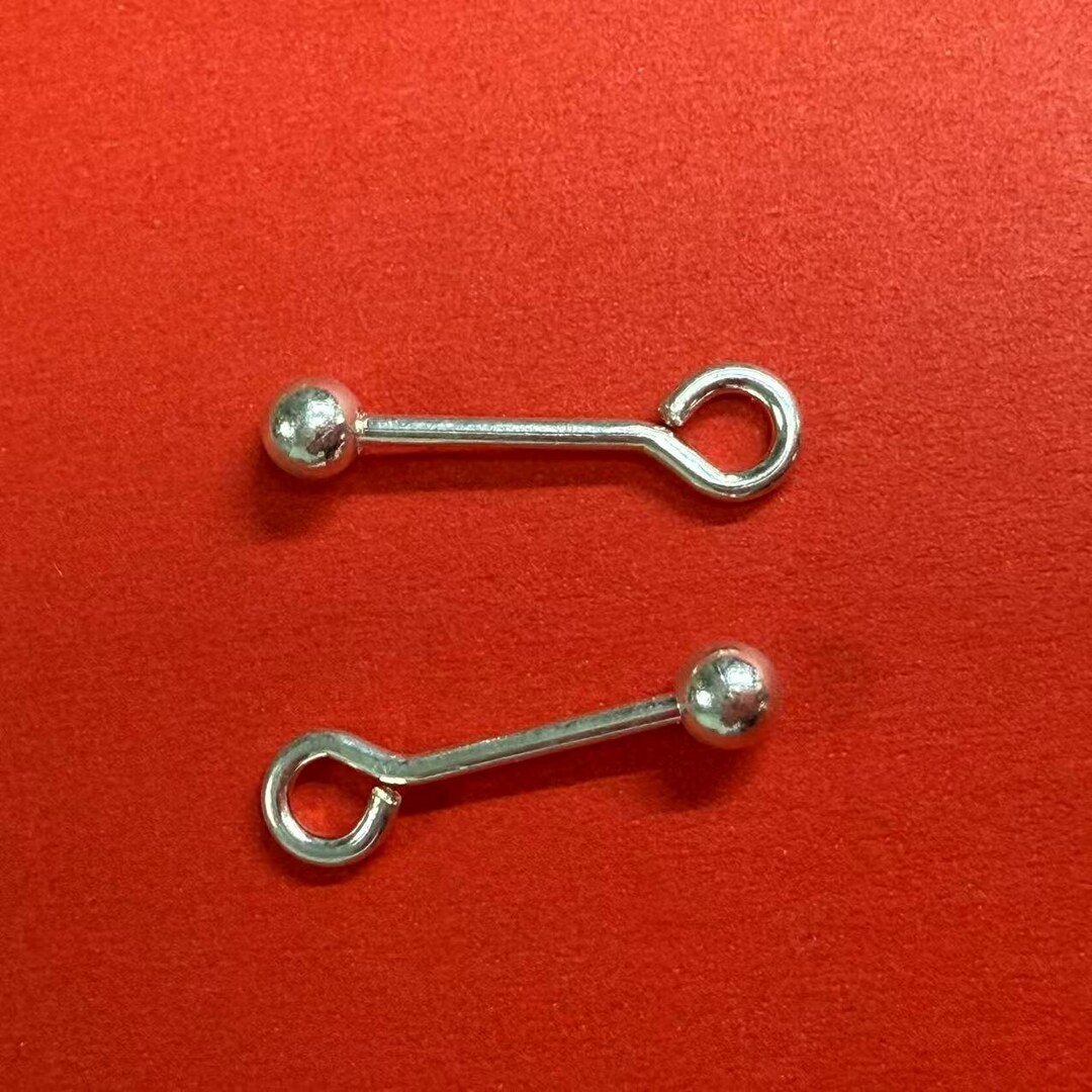 Sterling Silver Screw Eyepin With Ball End, Silver Screw Pinch Bail for ...