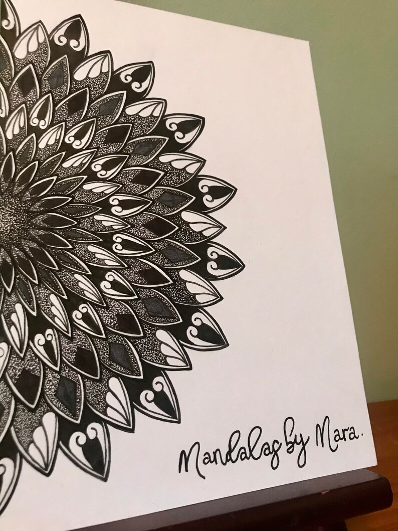 Hand Drawn Mini Dot Work Mandala - Etsy