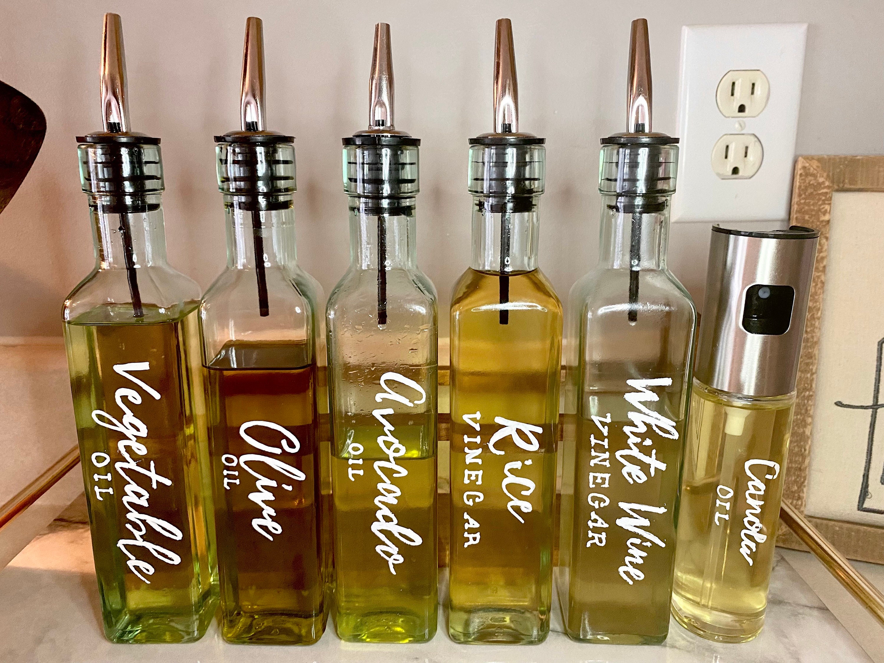 Oil Bottles and Caddy Oil Bottle Holder Set of Bottles | Etsy