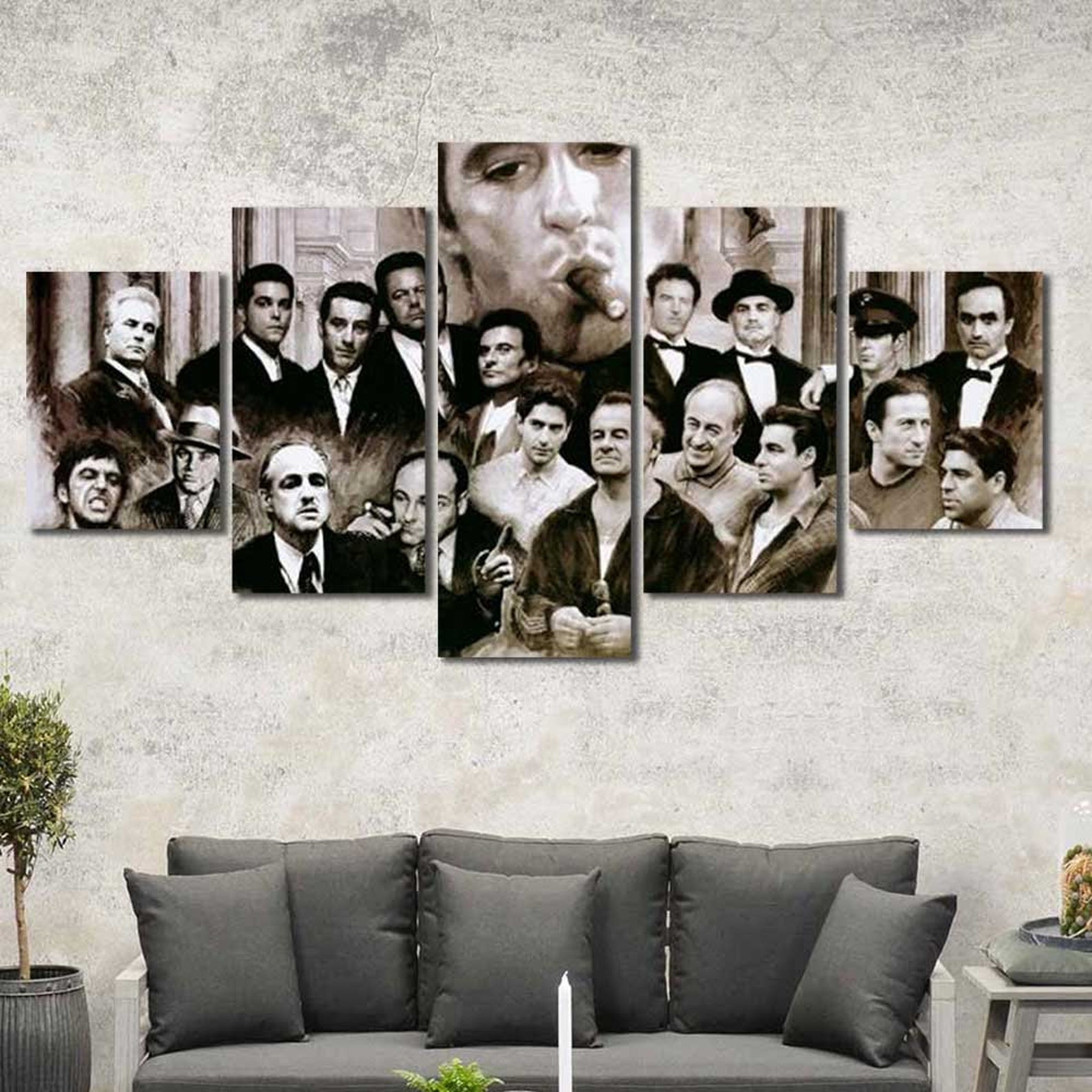 Gangster Character Collage Black and White Framed High - Etsy
