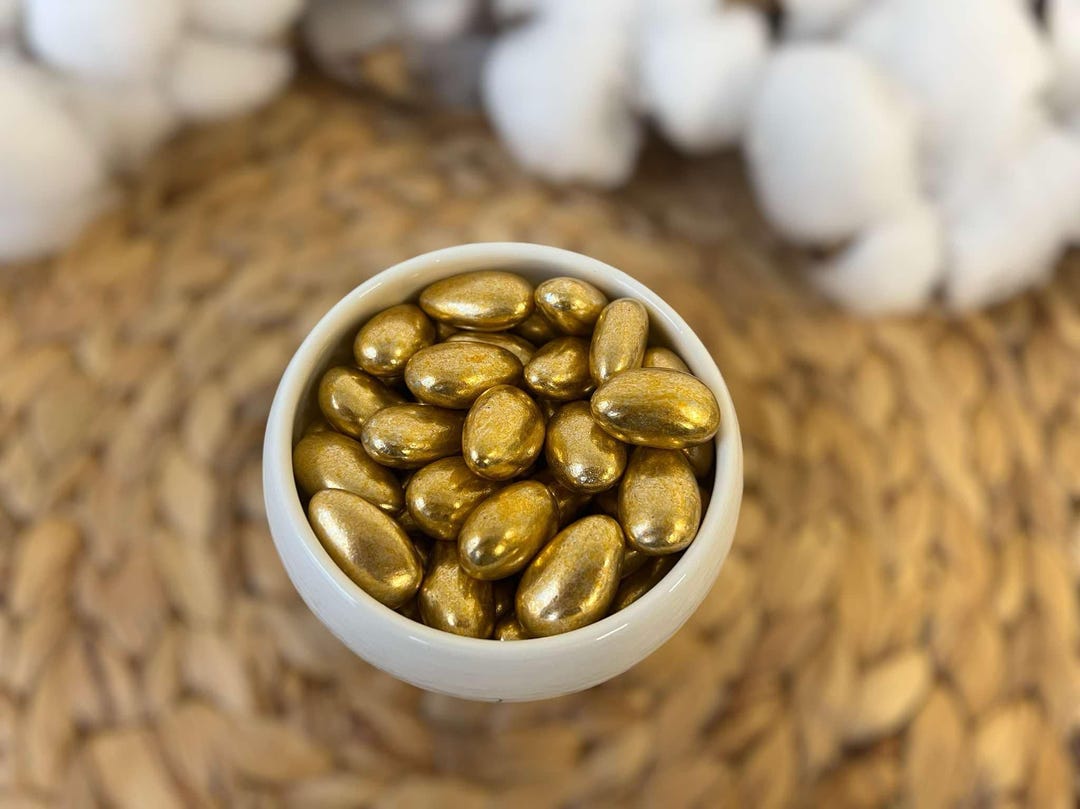 Wedding Almonds / Sugar Almonds Gold Shiny 100 Gr - Etsy UK