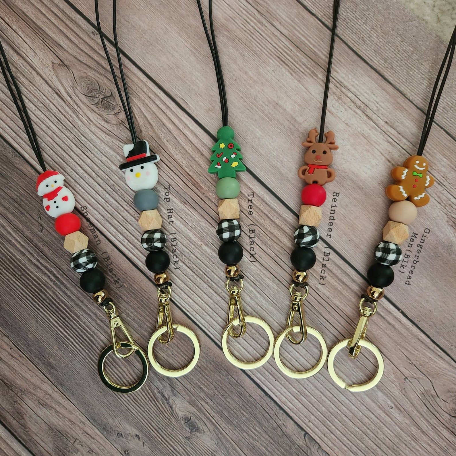 Christmas Holiday Lanyard / Silicone Beaded Lanyard / ID Holder / ID ...
