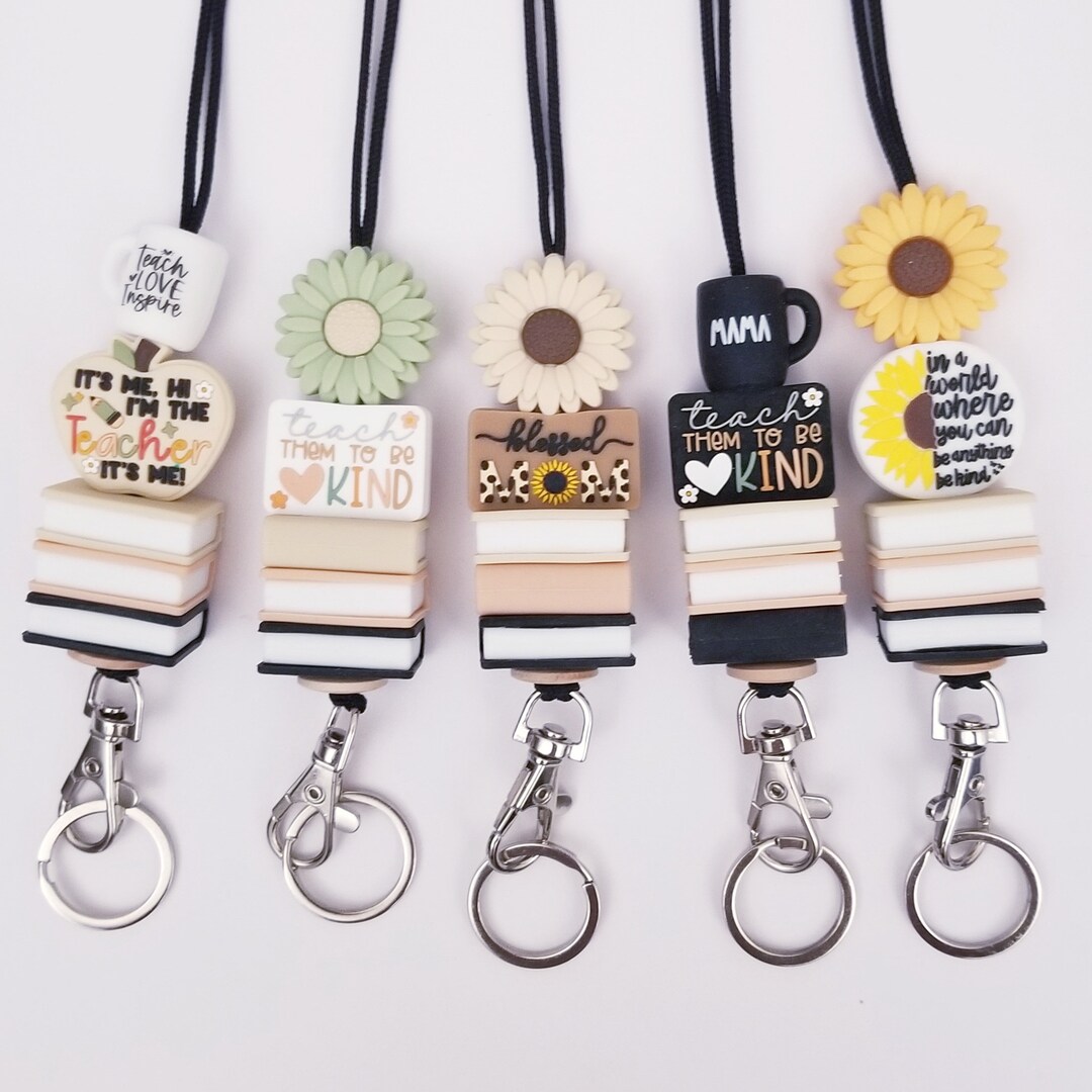 Teacher Lanyard for ID Badge Keychain / Teacher Gift / Book Lanyard ...