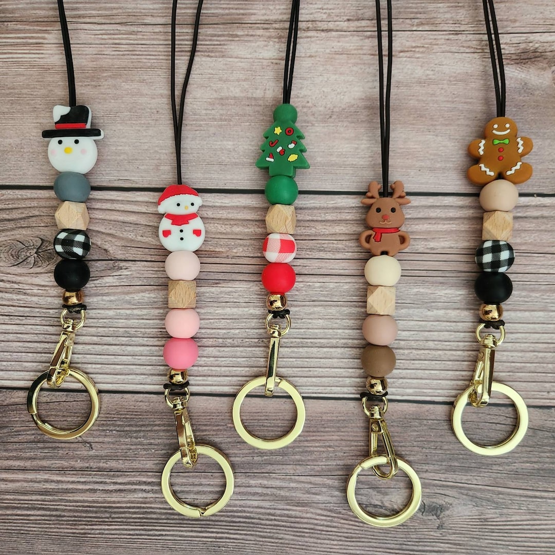 Christmas Holiday Lanyard / Silicone Beaded Lanyard / ID Holder / ID ...