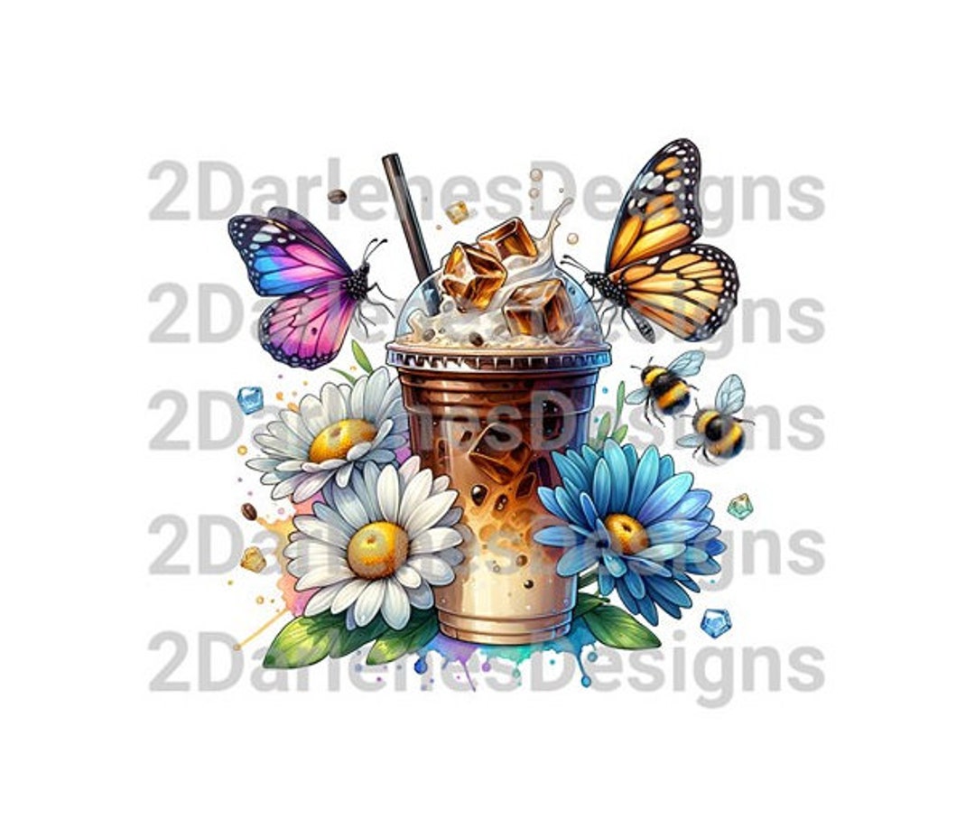 Spring Iced Coffee Clipart, PNG File, Sublimation, Digital Download - Etsy