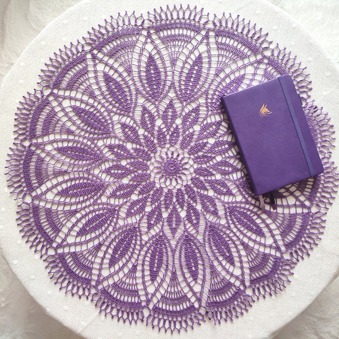 Crochet Tablecloth for a Round Table Large Hand-knitted Doily - Etsy